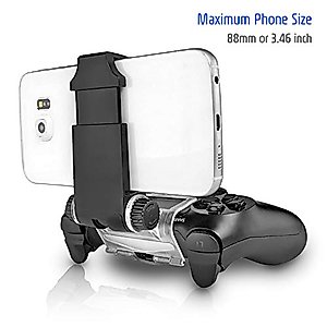 ADZ PS4 Controller Phone Mount, PS4 Phone Mount Smart Clip for PS4 Dualshock 4 Controller Compatible with iPhone, Android and PS4 Remote Play