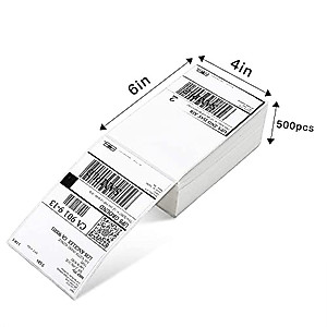 Phomemo Bluetooth Label Printer for Small Business with Thermal Direct Shipping Label (Pack of 500 4x6 Labels)