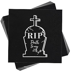 Death to My 20s Party 30th Birthday Party Supplies Decorations 30th Birthday Party Supplies Black Funeral Rip to My 20s Birthday Party Supplies 50PCS Napkins for My Youth Party