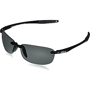 Revo Descend E: Polarized Filters UV, Rimless Small Rectangle Rectangular Sunglasses, Black Frame with Graphite Lens (RE 4060)