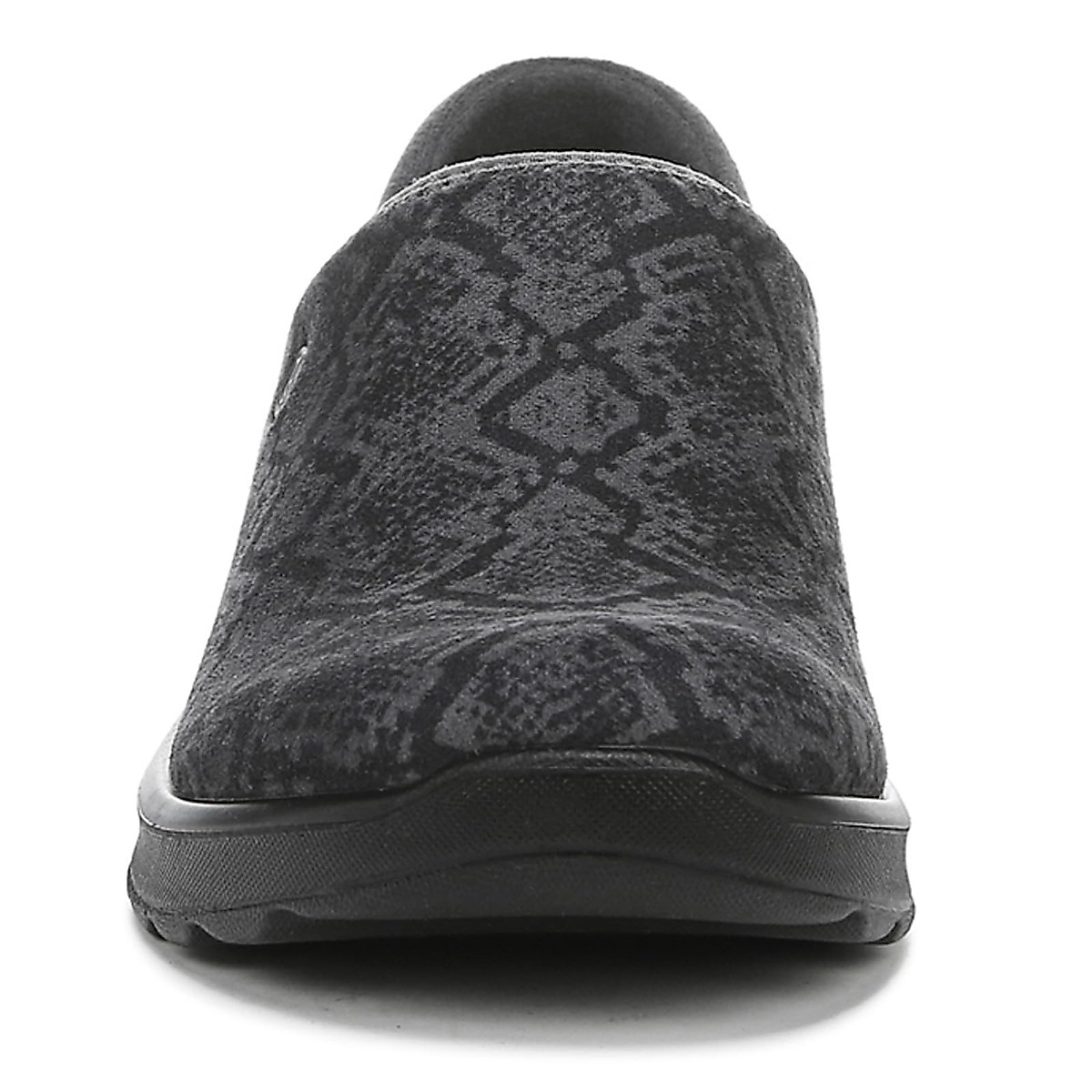 BZees Womens Getaway Slip-On Sneaker Grey Snake Print 7.5 M
