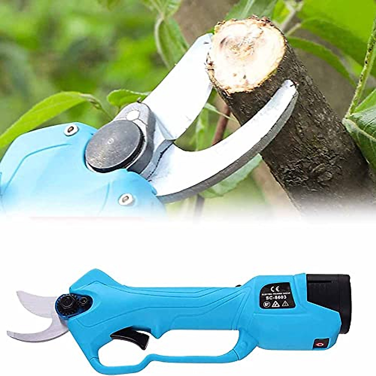 Professional Cordless Electric Pruner, Electric Tree Pruner, 16.8V 28mm Cutting Diameter, for Gardens, Tree,Orchards