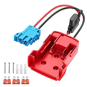 Kzreect 18V Power Wheels Adapter for Milwaukee 18V Battery, Power Wheels Battery Conversion Kit with Fuse Holder and Wire Harness Connector, Compatible with Peg-Perego Kids Ride-on Toy