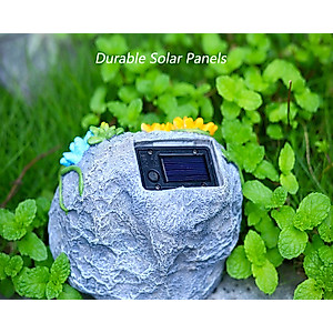 ANTEROOF Garden Statue, Solar Powered LED Outdoor Decor Garden Lights, Polyresin Garden Figurines for Outdoor Decoration (Outdoor Paradise)