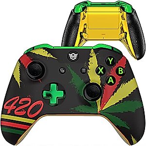HEXGAMING BLADE Wireless Controller for Xbox Series X & S, for Xbox One, and for Windows 7/8/10-2 Remappable Back Buttons - Triggers Stop - Interchangeable Thumbsticks - Weeds Gold Labeled