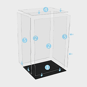 Odoria Clear Acrylic Assembly Required Display Box Case 20" High Figure Display Dustproof