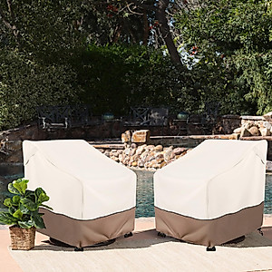 okcool Outdoor Swivel Chair Cover 2 Pack,Outdoor Furniture Patio Chair Covers Waterproof Clearance,(35" W x 37" D x 38.5" H) Outdoor Lawn Patio Furniture Covers,Beige & Brown