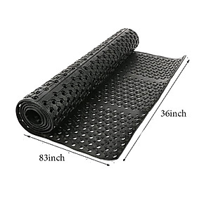 tonchean Rubber Drainage Floor Mat 83x35in Commercial Anti-Fatigue Rubber Floor Mats with Holes Restaurant Bar Floor Mat Heavy Duty Drainage Mat for Restaurant Kitchen Bar Garden Outdoor Wet Area
