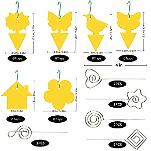 36 PCS Fruit Fly Trap Yellow Sticky Fungus Gnat Killer for Indoor and Outdoor Plant Insect Catcher for White Flies Mosquitos Fungus Gnats Flying Insects Houseplant Gift for Flower Lover