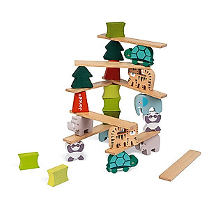 Janod World Wildlife Federation – 28 Piece Wooden Animal Stacking Game - Ages 2+ - J08613