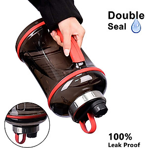 GEEKERBUY 0.9 Gallon Water Bottle Sports Water Jugs Robust 108oz Large Reusable Water Bottles Leak Proof Motivational Plastic Drinking Container for Sport Travel Camping Outdoor