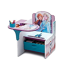 Delta Children Chair Desk with Storage Bin + Design and Store 6 Bin Toy Storage Organizer, Disney Frozen (Bundle)
