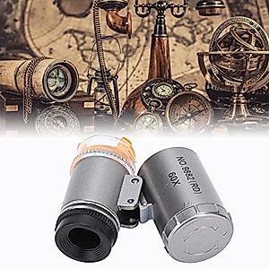 plplaaoo Digital Microscope,Pocket Microscope,Portable Microscope,UV Lighted Pocket Handheld Microscopes,Pocket Microscope 60X Magnification 2 LED Lights 1 UV Light for Jewelry Observation & Currency