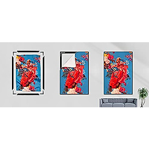 Surreal Flower Head Wall Art by Frank Moth - BIG Wall Décor - 40''x60'', Black