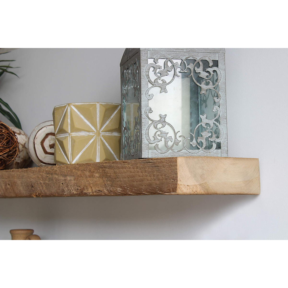 Urban Legacy Reclaimed Barnwood Planks | Floating Shelves for Wall w/Flush Mount Shelf Bracket Set Included | Set of 2 (Natural, 48" x 7" x 2")