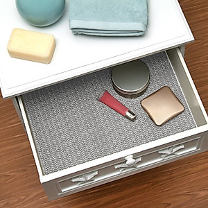 Con-Tact Brand Grip Classic Non-Adhesive Shelf, Cabinet and Drawer Liner, 12" x 5', Alloy, 6 Rolls