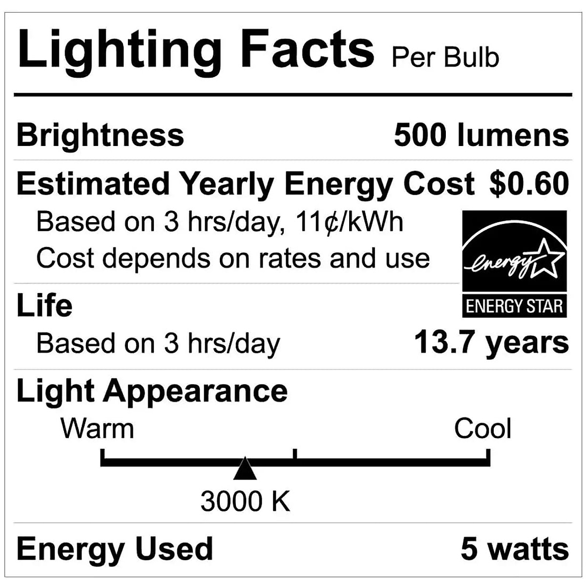EcoSmart 60-Watt Equivalent B11 Dimmable Energy Star Clear Glass Filament LED Vintage Edison Light Bulb Bright White (6-Pack)