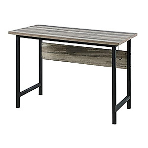 OUllUO Home Office Computer Desk, Writing Desk, Computer Table Desk,43 in Office Desk, Study Writing Table for Home Office, Simple Student Desk with Iron Headphone Hook,Metal Small Desk,Rustic Brown