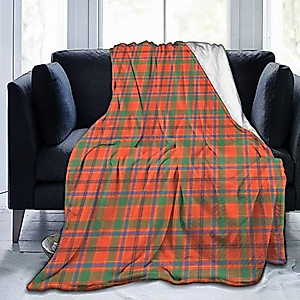 Throw Blanket Ancient Tartan of The Scottish Clan Munro Ultra Soft Lightweight Bed Blanket Quilt Durable Home Decor Fleece Blanket Sofa Blanket Luxurious Carpet for Men Women Kids 50"x40"
