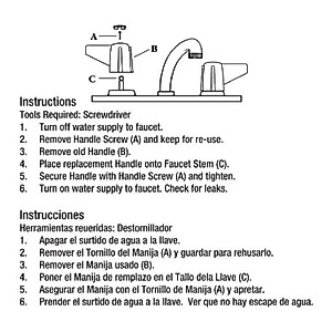 Danco Central Brass Pair of Faucet Handles, Chrome, 80401