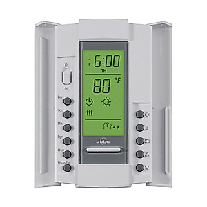 10 sqft Heated Floor Mat Kit, 120V Electric Radiant Floor Heating System for Tile and Stone with Floor Sensing Thermostat and Floor Sensor Aube TH115-AF-120S