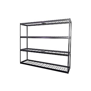 MonsterRax Heavy Duty Garage Shelving - 24" x 92" x 84" - 500 lbs/Shelf - Adjustable 4 Tier Metal Utility Shelves - High Grade Steel Storage Rack for Warehouse, Basement - Hammertone Finish