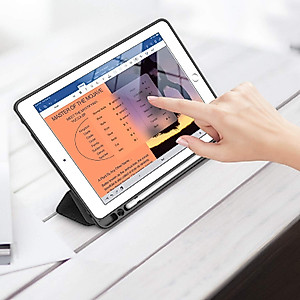 Soke for iPad Air 3 Case 2019 with Pencil Holder, Premium Smart Case, Strong Protection, Auto Sleep/Wake, Ultra Slim Soft TPU Back Cover for iPad Air 3rd Gen 2019/iPad Pro 10.5 2017(Black)