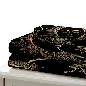 3D Bedding Set Sun and Moon Bedding Print Twin Full Queen King Bedclothes Duvet Cover Set bedlinen (Queen, Sun)