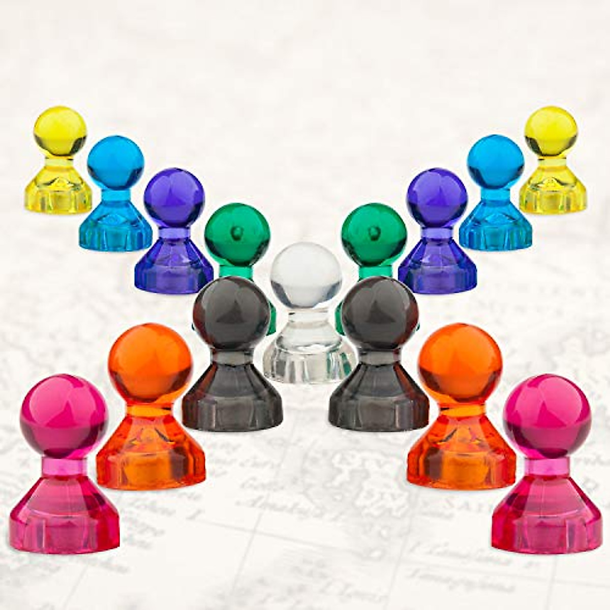 Colorful Push Pin Magnets - 64 Pack for Home & Office
