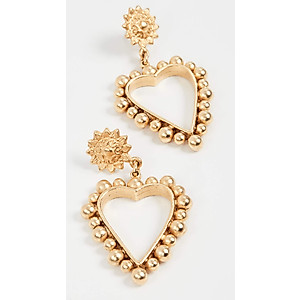 Brinker & Eliza Women's Heart of Gold Earrings, Gold, One Size