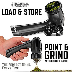 Mamba 1g 50mm Electric Herb Grinder. 6V Battery Powered One-Handed Mill. Easy Press Two-Direction Rocker Switch for Fluffy Product Grinding