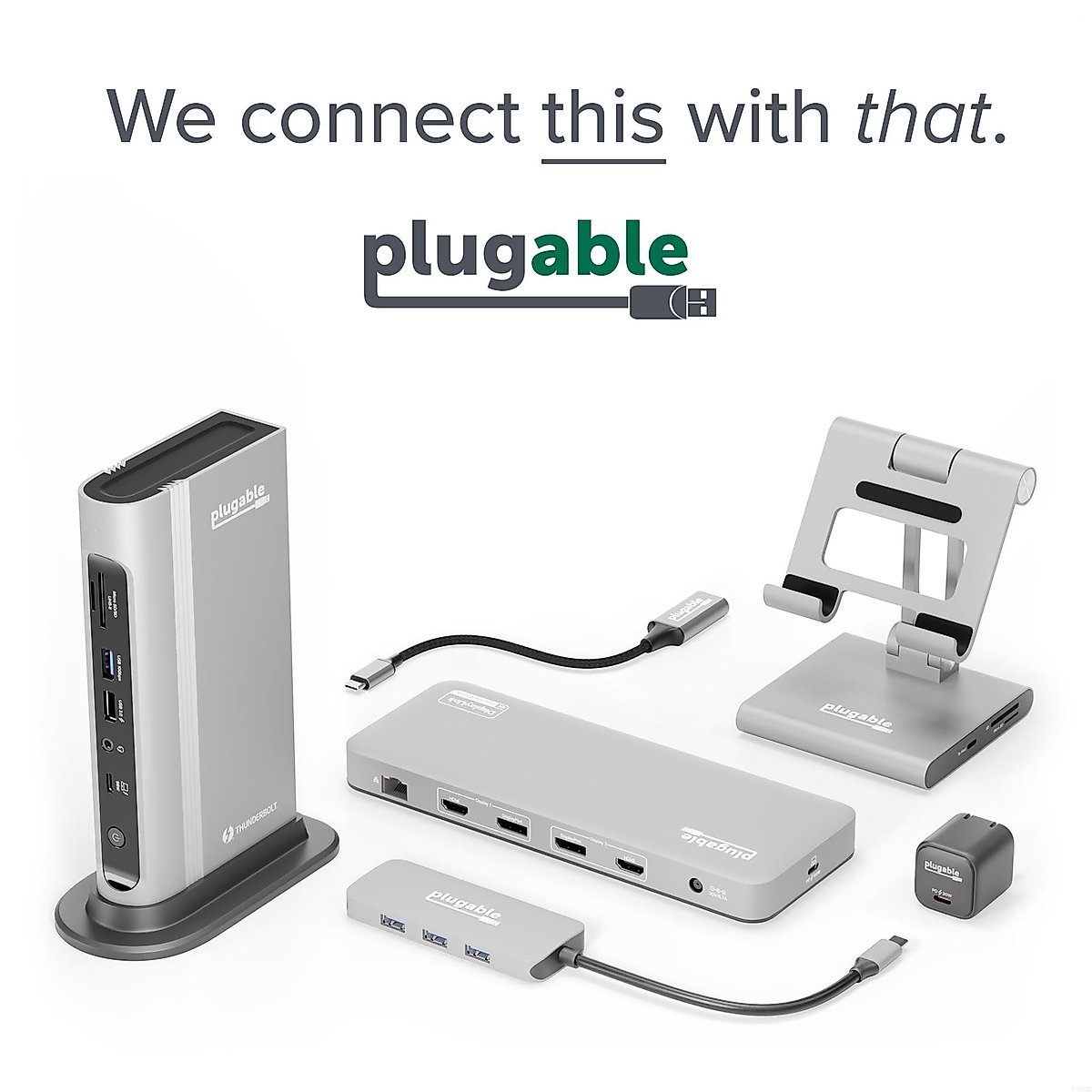Plugable 7-in-1 USB C Hub Multiport Adapter with Ethernet Driverless Compatibility with Mac, Windows, iPhone 15, Chromebook, USB4, Thunderbolt, 100W Charging, Ethernet, 4K60Hz HDMI, 2X USB, SD/microSD