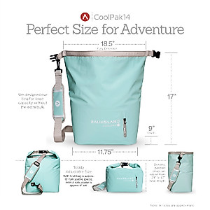 Bauhsland Cooler Bag - Insulated, Waterproof, & Leakproof Camping/Kayak Cooler, Beach/Travel Cooler for Fishing, Picnics, Hiking, Backpacking, and Adventure (Seafoam)
