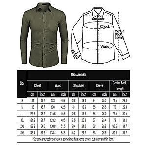 COOFANDY Men's Business Dress Shirt Long Sleeve Regular Fit Shirt Casual Polka Dot Printed Button Down Shirts Army Green