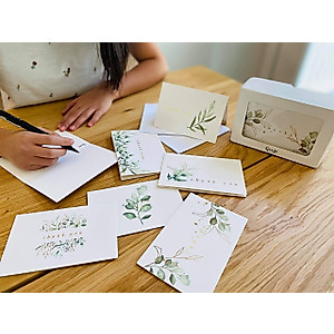 Gooji 4x6 Golden Greenery Thank You Cards with Envelopes (Bulk 36-Pack) | Wedding Thank You Cards, Bridal Shower Thank You Cards, Birthday Party, Baby Shower, Blank Notes Small Business