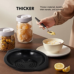 Hemoton Stone Bowl Trivet Bibimbap Bowl Tray Melamine Hot Pot Holder Mats for Korean Dolsot Soup Bowl Heat Resistant Pads Black