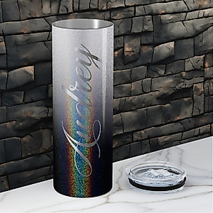 Personalized Skinny 20 oz with Lid Spectrum Gleam Customized Laser Engraved Cup Gift Stainless Steel Vacuum Insulated Mug