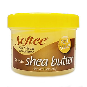Softee African Shea Butter Hair & Scalp Conditione​r, Yellow , 3 Oz