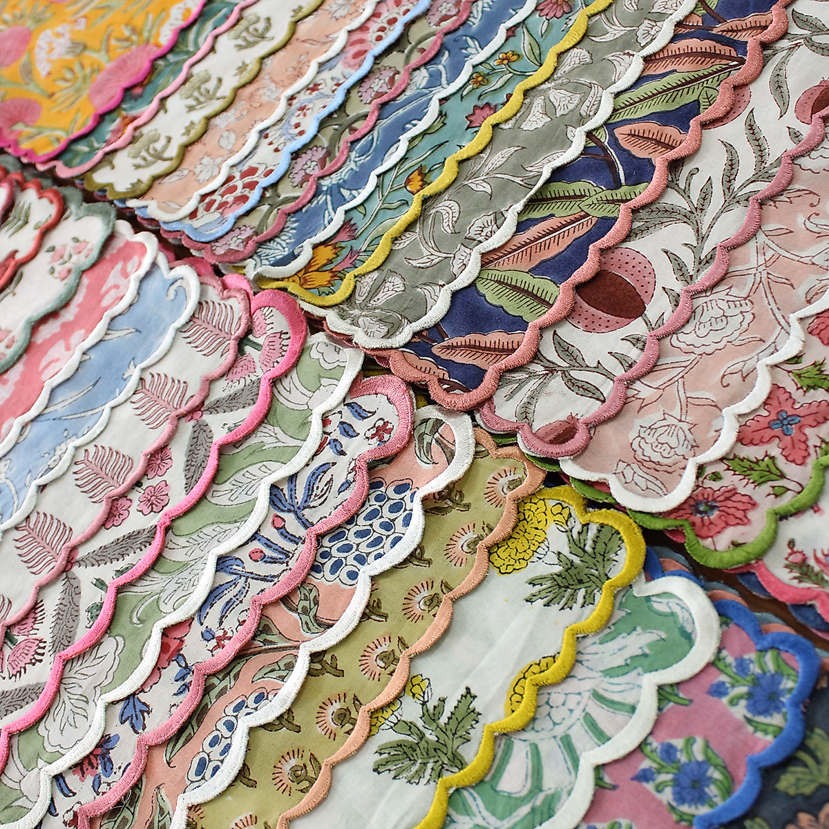 Ridhi Cloth Napkins 100% Pure Cotton Farmhouse Wedding Dinner Napkins for Halloween, Thanksgiving, Holiday Daily Wedding uses Napkins (6-20"x20" Dinner Napkin, Mix Random)