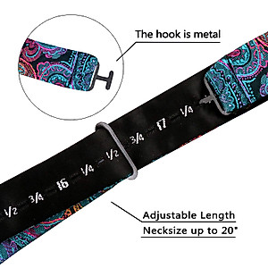 Alizeal Men's Retro Paisley Self-Tie Bow Tie and Handkerchief Set (Peacock Blue)