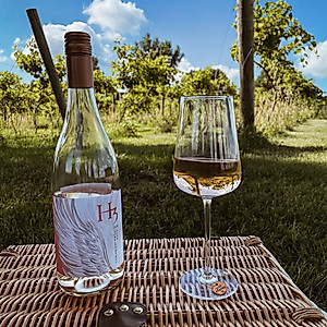 PURE MORA The Shirley White Wine Glasses - The Shirley - Set of 4, 12 oz, Classic Hand Blown Crystal Glass, Perfect for Tasting Rose, Chardonnay, Riesling Etc. Unique, Fancy, and Dishwasher Safe