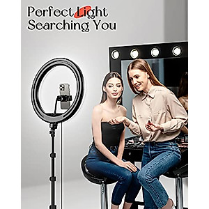 𝗡𝗲𝘄𝗲𝘀𝘁 13" Selfie Ring Light with Stand and Phone Holder, 63" Tripod for iPhone with Ring Light for YouTube/Tiktok, LED Ringlight for Make Up/Zoom Meeting/Photography, Ring Lights for Vlogs