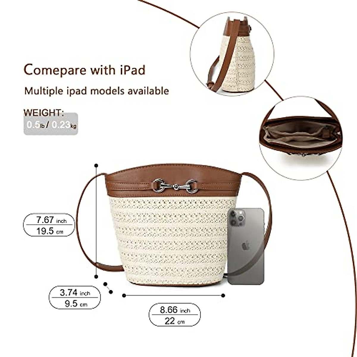 Gladdon Straw Purses for Women Mini Straw Summer Beach Shoulder Bags for Women Crossbody Wicker Woven Purse Small Clutch Rattan Bag