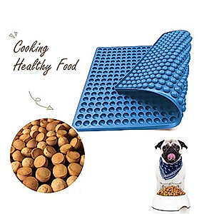 2 Pack 468 Cavity Mini Round Silicone Mold Dog Treats Pan for Cookies, ZONPEN Pet Treats Baking Mold Small Dot Cake Decoration Silicone Baking Mat Cooking Sheets with Red and Blue …