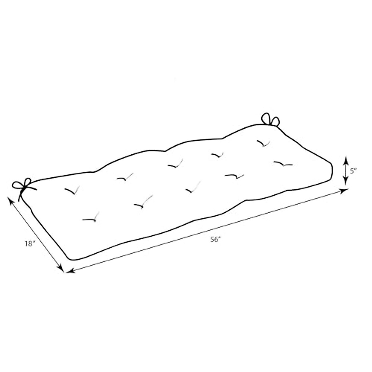 Pillow Perfect Outdoor/Indoor Delancey Lagoon Tufted Bench/Swing Cushion, 56" x 18", Blue