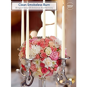 Royal Imports Unscented Taper Candles, Elegant Premium Quality, Dripless & Smokeless, Hand-Dipped Dinner Candles for Wedding, Holiday, Home Decor - 9 Hour Burn Time - Set of 36 (12 Inch, Ivory)