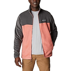 Columbia Men's Steens Mountain Full Zip 2.0, Shark/Dark Coral, Large
