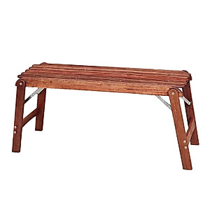 BYER OF MAINE Pangean Outdoor Wooden Bench, Foldable Bench for Indoor and Ourdoor, Home Furniture, 20 lbs - 14.5 x 40 x 18.5 Inches H