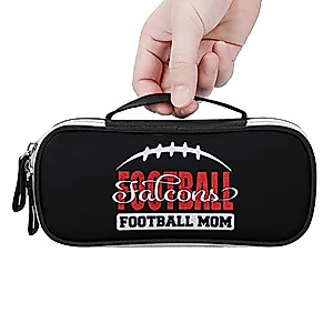 Football Mom Printed Pencil Case Bag Stationery Pouch with Handle Portable Makeup Bag Desk Organizer