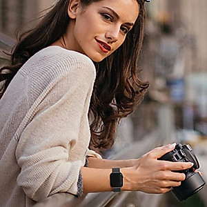 EPULY Compatible with Apple Watch Band 42mm 44mm 45mm 38mm 40mm 41mm,Stainless Steel Mesh Loop Magnetic Clasp Bands for iWatch Series 8 SE 7 6 5 4 3 2 1 Women Men-41mm/40mm/38mm Black